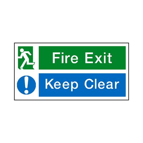 Fire Exit Keep Clear Sticker Safety Uk