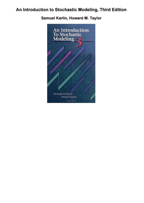 An Introduction To Stochastic Modeling Third Edition Pdf By Sylvie Guarino Issuu