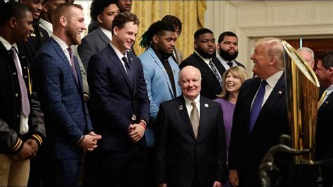Watch Joe Burrow Lsu Tigers Visit The White House After Winning National Title
