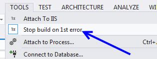 Visual Studio Plugin Stop Build At First Error Codewrecks