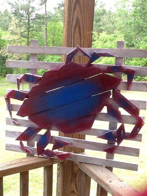 Blue Crab Pallet Sculpture Coastal Art Wood Art