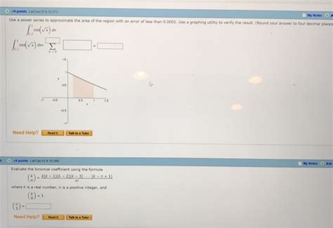 Solved Use A Power Series To Approximate The Area Of The
