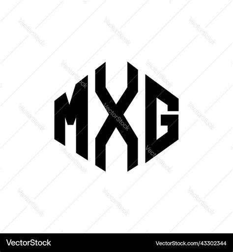 Mxg Letter Logo Geometric Hexagon Royalty Free Vector