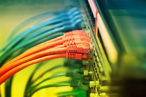 Network Switch And Ethernet Cables Stock Photo Image Of Industry Cord
