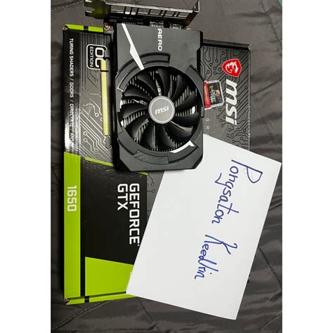 การ์ดจอ Msi Gtx 1650 Aero Itx 4g มือสอง Shopee Thailand