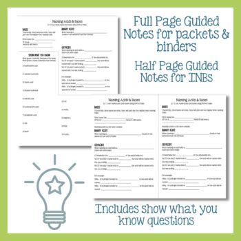 Naming Acids And Bases Lesson And Guided Notes By Kelsey Chemistry