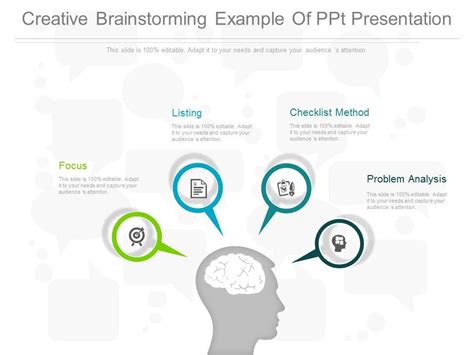 Creative Brainstorming Example Of Ppt Presentation Graphics Presentation Background For