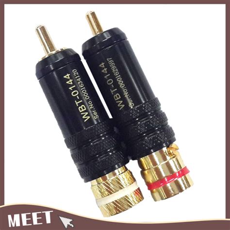 🟠🟡 Meet🟢🔵 1pc Wbt 0144 Gold Plated Rca Plug Lock Soldering Audiovideo