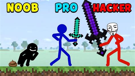 NOOB Vs PRO Vs HACKER Stickman Arena YouTube