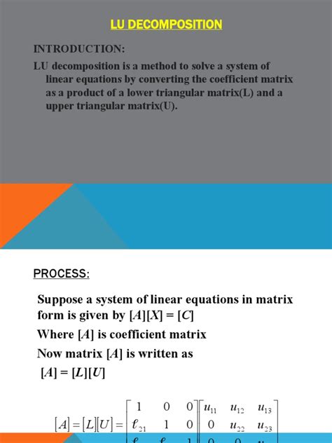 Lu And Cholesky Decomposition Pdf System Of Linear Equations