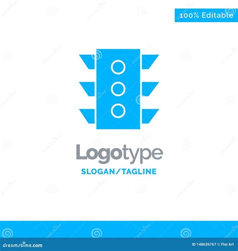 light traffic signal navigation rule blue solid logo template