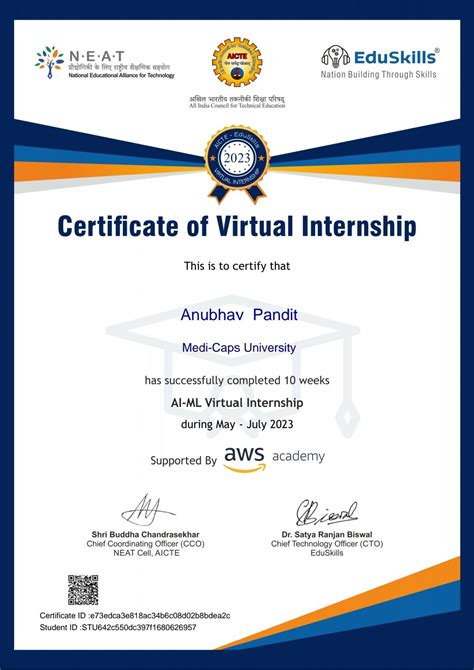 Anubhav Pandit On Linkedin Ai Ml Virtualinternship Neat Eduskills