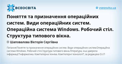 Поняття та призначення операційних систем Види операційних систем