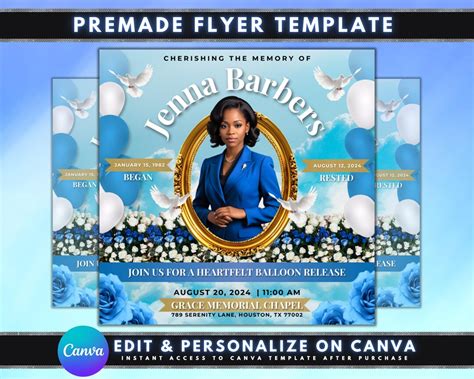 Balloon Release Flyer Diy Flyer Template Design In Loving Memory