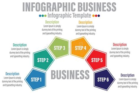 Infographic Polygon Design Template With Numbers Six 6 Steps Six 6 Option Can Be Used For