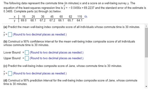 solved the following data represent the commute time in