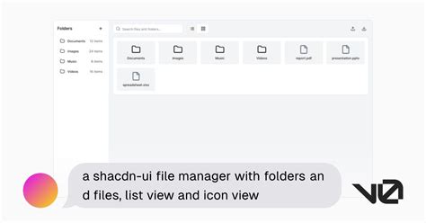 A Shacdn Ui File Manager With Folders And Files List View And Icon