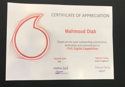 Mahmoud Diab On Linkedin Vodafone It4c Ios Teamwork