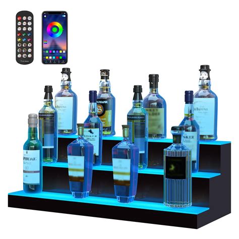 Vevor Led Lighted Liquor Bottle Display 3 Tiers 30 Inches Supports