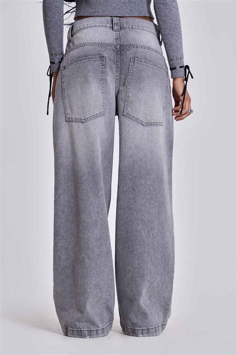 Shop Washed Grey Colossus Jeans Jaded London Clothing