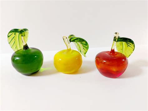 Apple Figurine Handmade Of Glass Glass Apple For Kitchen Etsy