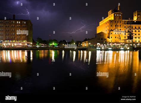 the modernized inner harbor area in duisburg germany during a