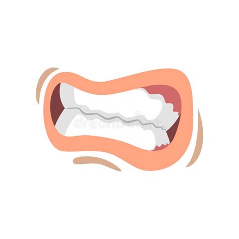 Mouth With Clenched Teeth Emotional Lips Of Young Woman Vector
