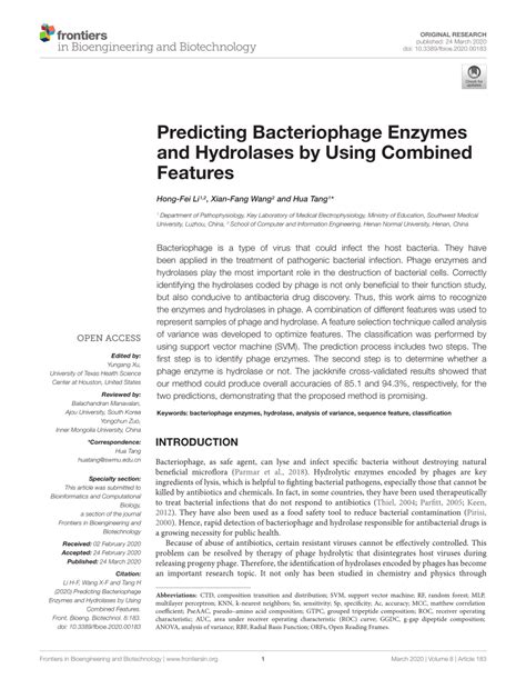 pdf predicting bacteriophage enzymes and hydrolases by using combined