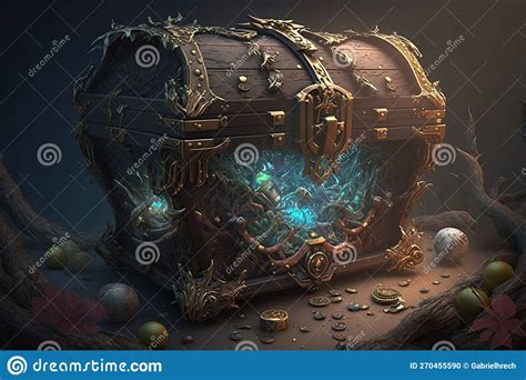 Weathered Pirate S Chest Looking As If It Has Been Buried For Centuries Generative AI Stock
