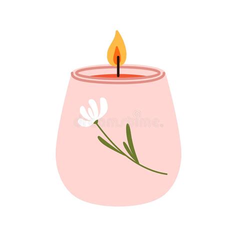 Scented Bathroom Aromatic Candle With Daisy Flower Stock Illustration