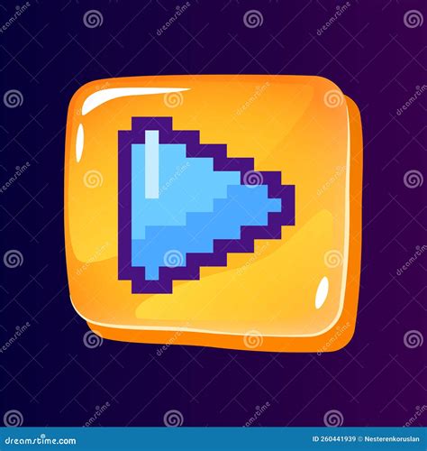 Play Glossy Ui Button With Pixelated Color Icon Stock Vector Illustration Of Music Color