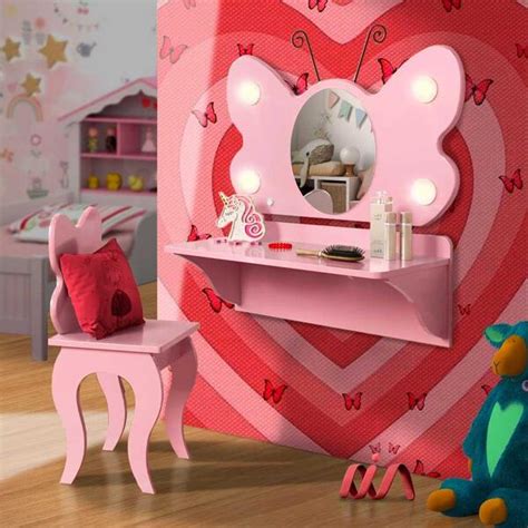 Penteadeira Para Criança Borboleta Rosa 100 Mdf Valen Leroy Merlin