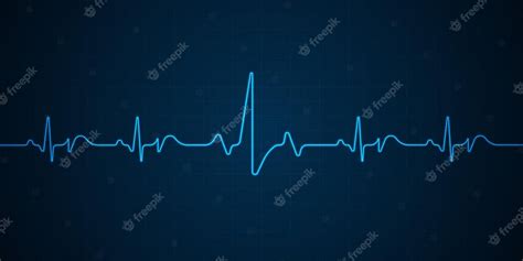 Premium Vector Emergency Ekg Monitoring Blue Glowing Neon Heart Pulse