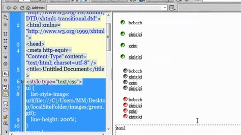 Ordered And Unordered Lists Numbered And Bulleted List In Dreamweaver Cs 55 Youtube