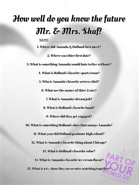 How Well Do You Know The Bride And Groom Engagement Games Engagement