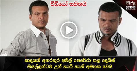 සාදයක් අතරතුර අමල් පෙරේරා කළ දෙයින් සියල්ලන්ටම උන් හැටි තැන් අමතක වෙයි