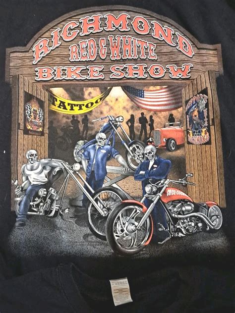 2 Hells Angels Shirts 1 2004 Richmond Red And White Bik Gem