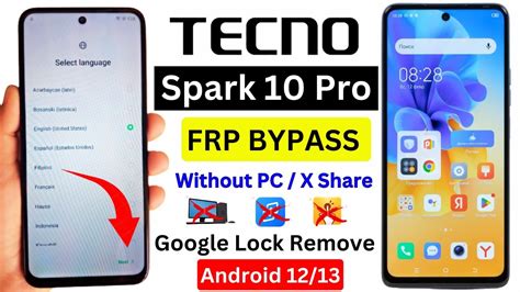 Tecno Spark 10 Pro FRP Bypass Android 12 13 Tecno KI7 Google
