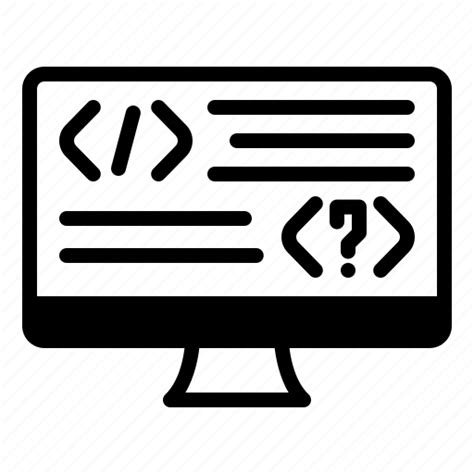 Monitor Screen Computer Coding Programming Icon Download On