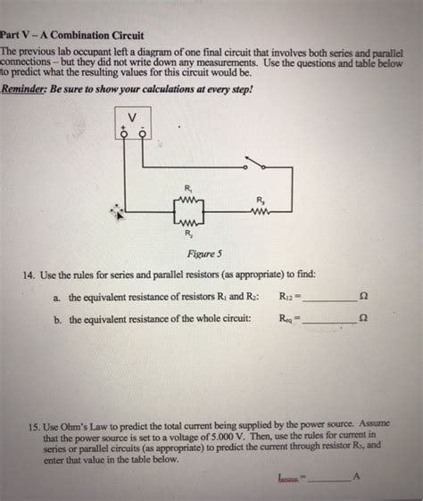 Solved Part V A Combination Circuit The Previous Lab Chegg Com