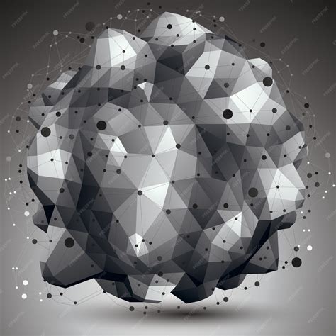 Premium Vector 3d Mesh Contemporary Style Abstract Object Origami Futuristic Form With Lines