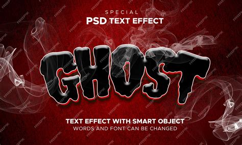 Premium Psd Ghost Text Effect Editable Horror And Cartoon Text Style
