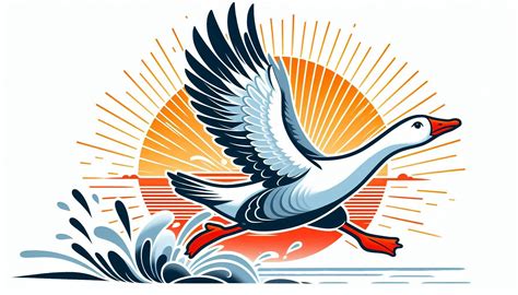 🎨 Silhouette Of A Running Goose Gráfico Por Greenvill · Creative Fabrica