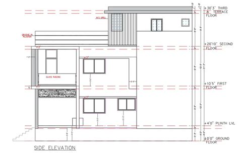 Side Elevation Design Of Two Floor House Autocad File Artofit