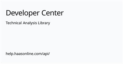 Technical Analysis Library Developer Center