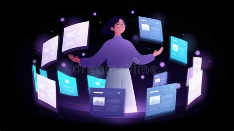 Empowering Digital Experience With Virtual Interfaces And User Interactions Stock Footage