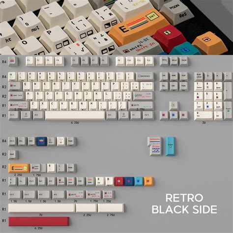 Retro C64 R3 Keycaps 147keys Set Colour Side Pbt Cherry Profile Custom