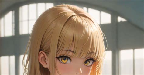 Aiイラスト 金髪前髪ぱっつん☓金色マイクロビキニの爆乳お姉さん ユーキヒロ自己紹介読んでのイラスト Pixiv