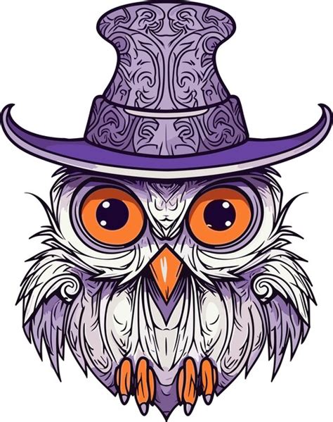 Chouette D Halloween Portant Un Chapeau De Sorci Re Vecteur Premium