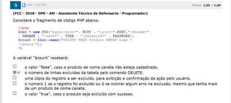Est Cio Prova Av Considere O Fragmento De C Digo Php Abaixo